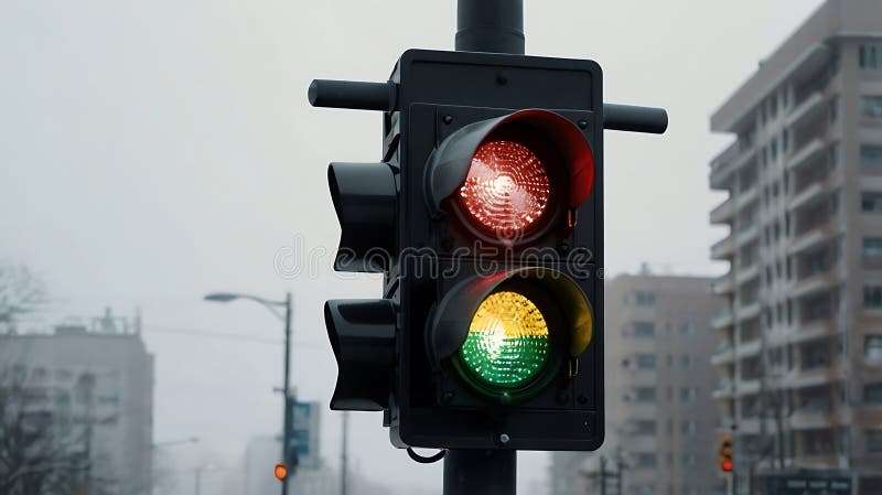 Traffic Light on Road: Red, Yellow, and Green Traffic Signals Ensuring ...