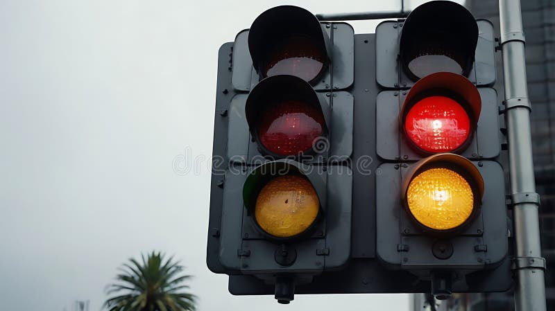 Traffic Light on Road: Red, Yellow, and Green Traffic Signals Ensuring ...