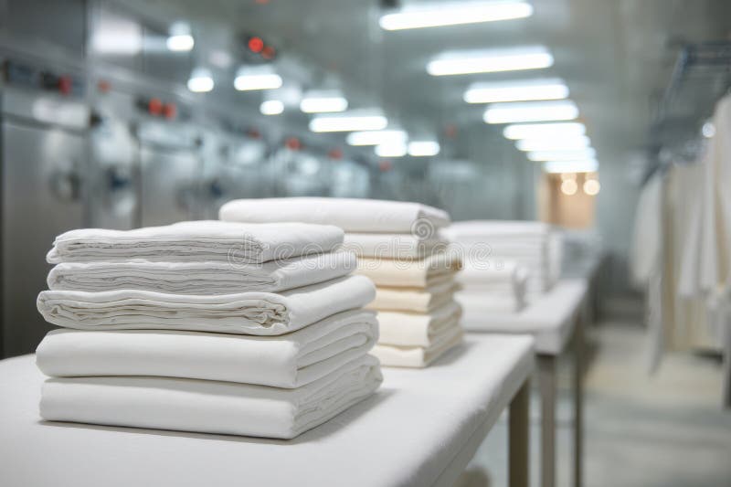 A Stunning Image of Clean White Sheets Organized Alongside Neatly ...