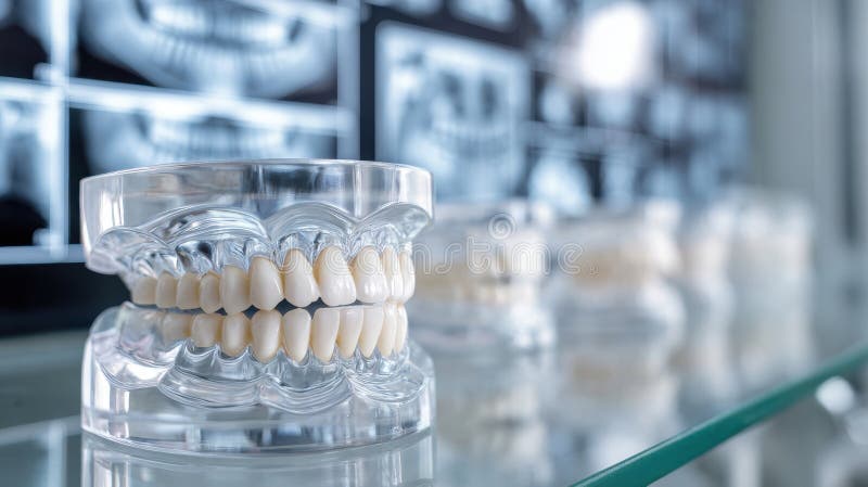 A 4K Photo of Close-up of a Dental Model Showcasing Teeth Alignment in ...