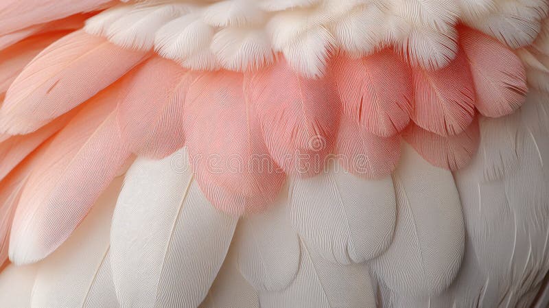 Close-up View of Delicate Pink and White Feathers Stock Illustration ...
