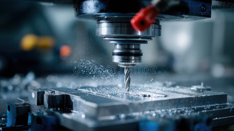 A Stunning Image of CNC Milling Machine Cutting the Plastic Parts with ...