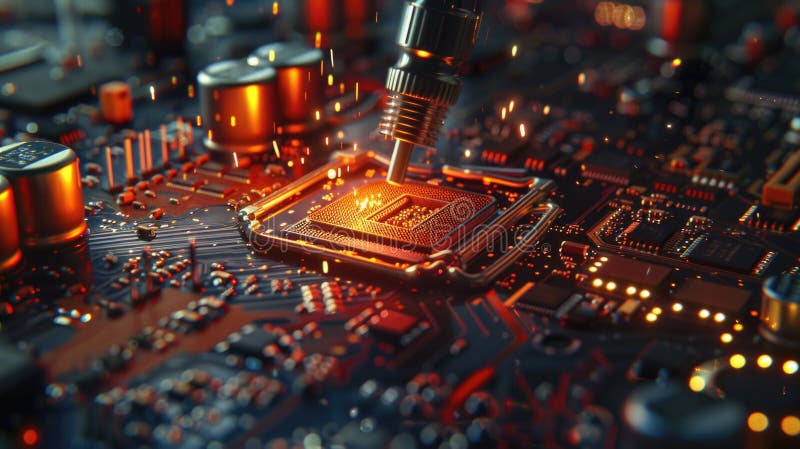 High-resolution Image of a Computer Motherboard S Internal Components ...