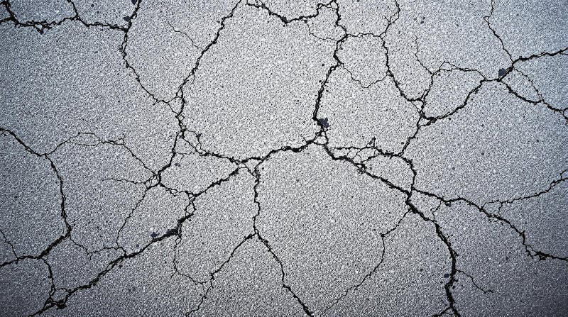 Close-up View of Cracked Asphalt Pavement. Stock Illustration ...