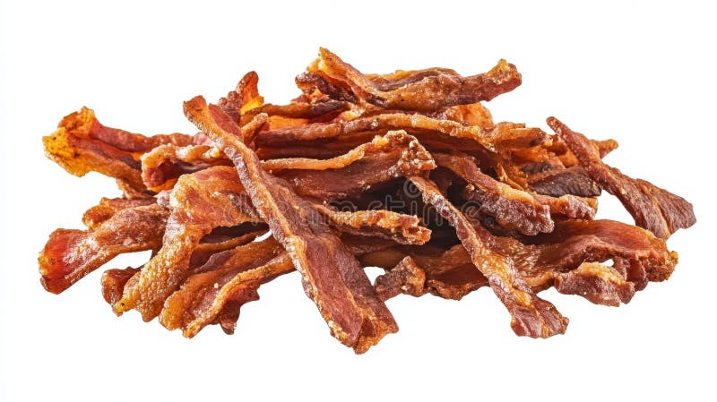 High Resolution Image of Crispy Bacon Strips on White Background Stock ...