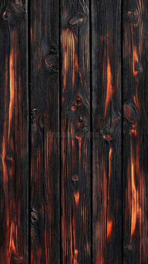 Charred Wood Texture Dark and Dramatic Background Stock Illustration ...