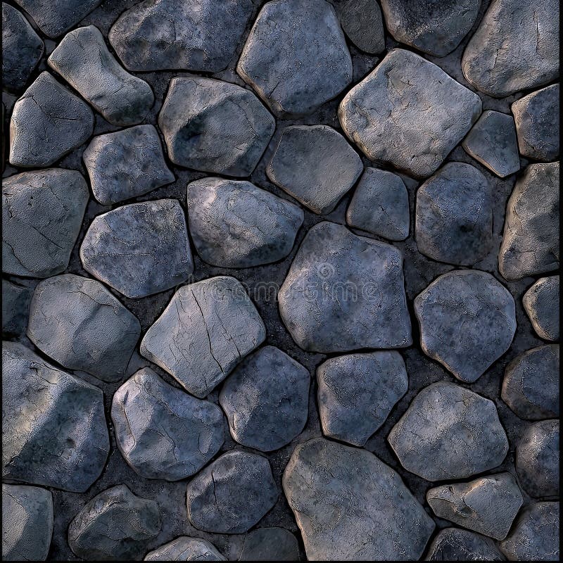 Cobblestone Stone Wall Texture Dark Grey Irregular Rock Pattern AI ...