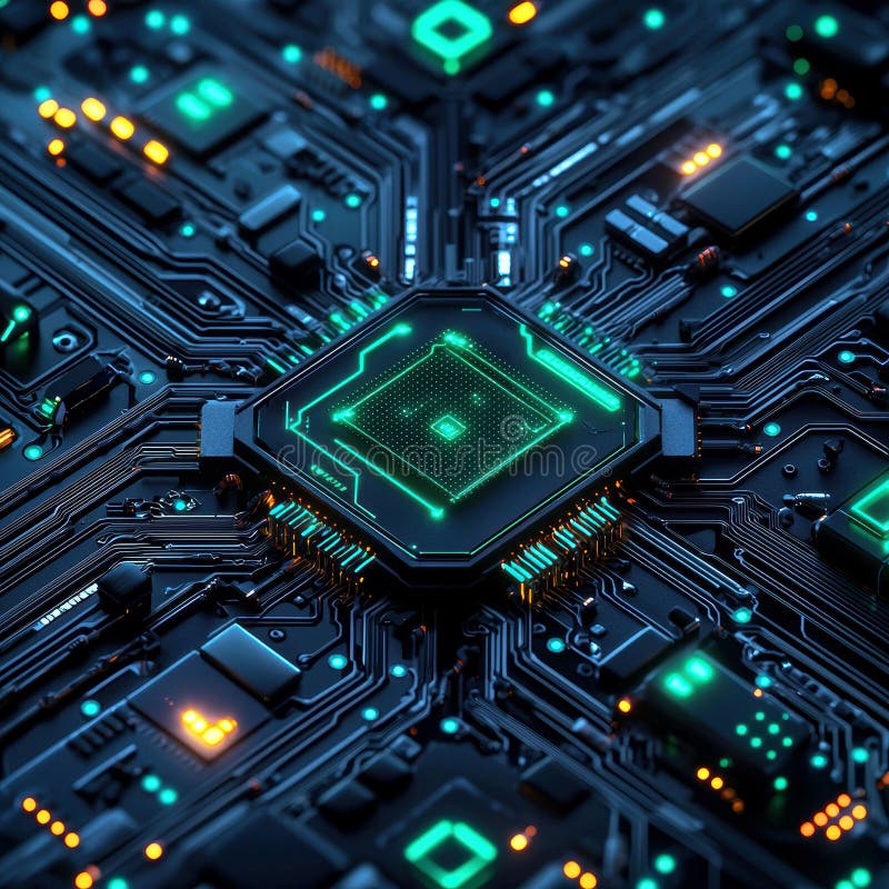 High-resolution Image of a Densely Populated PCB with Electronic ...