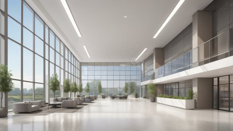 Contemporary Commercial Interior with Expansive Layout and Integrated ...