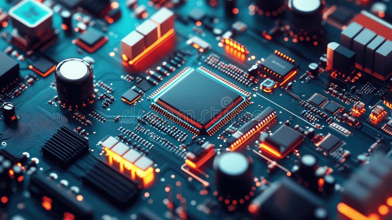 High-Resolution Image of Developing Electronic Components in Computer ...