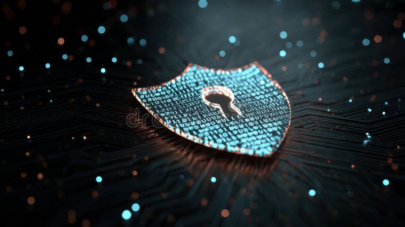 A Stunning Image of Digital Shield with Lock Symbol Representing ...