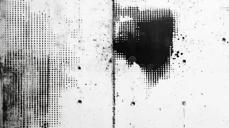 Abstract Halftone Texture: Grunge Black Ink Splatter on White ...