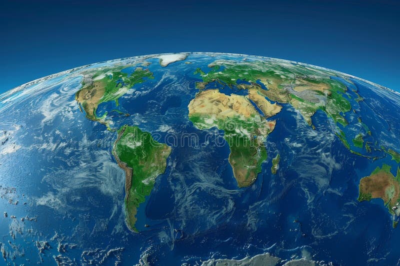 High-resolution Image of Earth from Space, Showing Detailed Continents ...