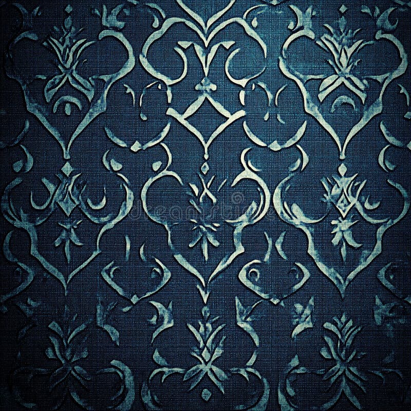 Elegant Teal Damask Fabric Texture Intricate Floral Pattern Background ...