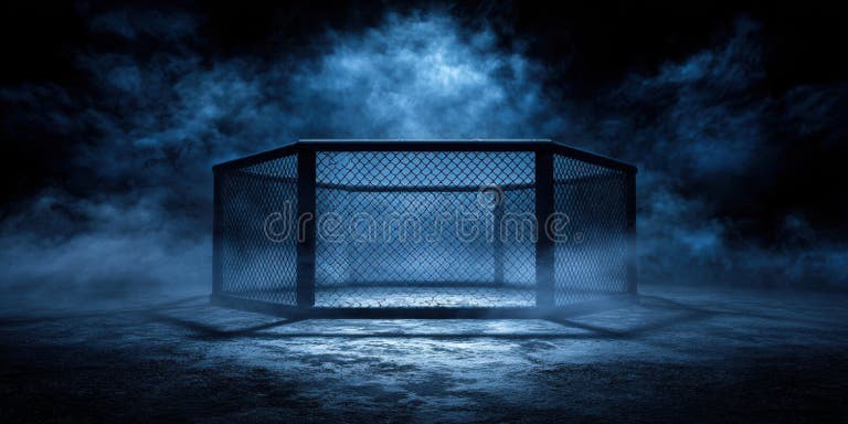 A Stunning Image of Empty Octagon Cage: a Dramatic, Moody Image of an ...