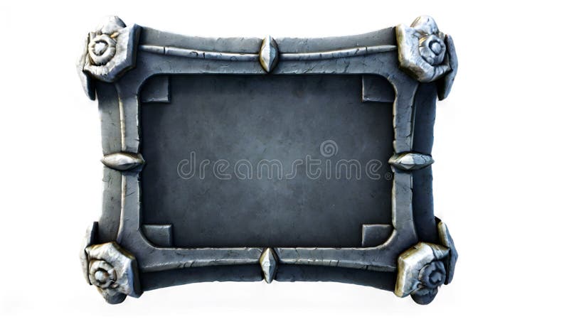 High-Resolution Stone Tablet Frame - 3D Game Asset with Ornate Design ...