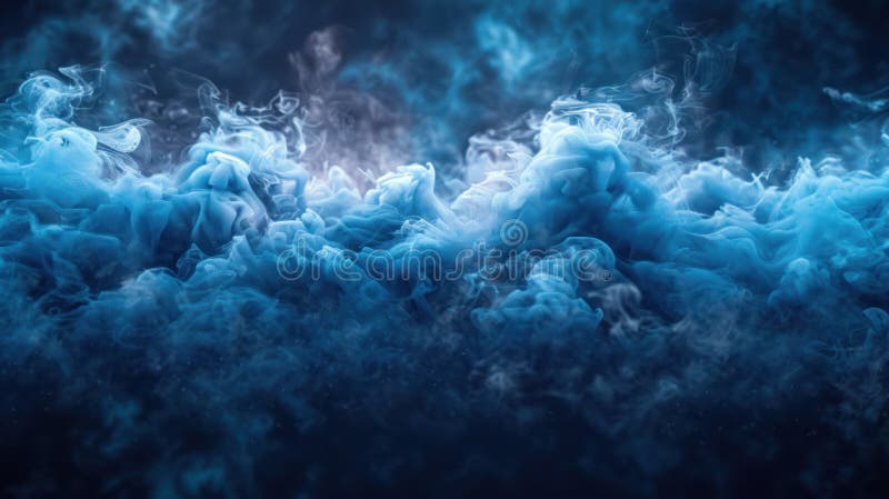 Blue Smoke Explosion Border Isolated on White Background - Abstract ...