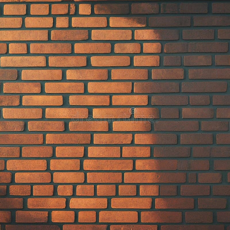 Close-Up of Red Brick Wall with Harsh Shadows Stock Illustration ...