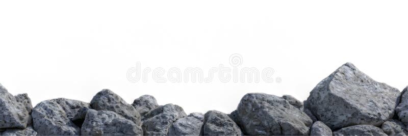 High-Resolution Image of Isolated Gray Rocks on White Background for ...