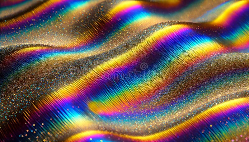 Iridescent Holographic Surface with Flowing Gradient Colors in High ...