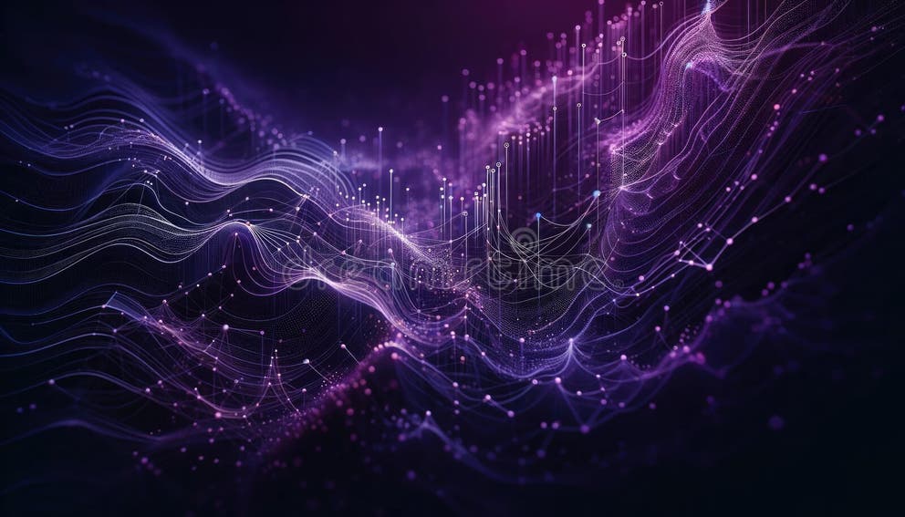 Abstract Digital Waves Background with Purple and Blue Hues, AI ...