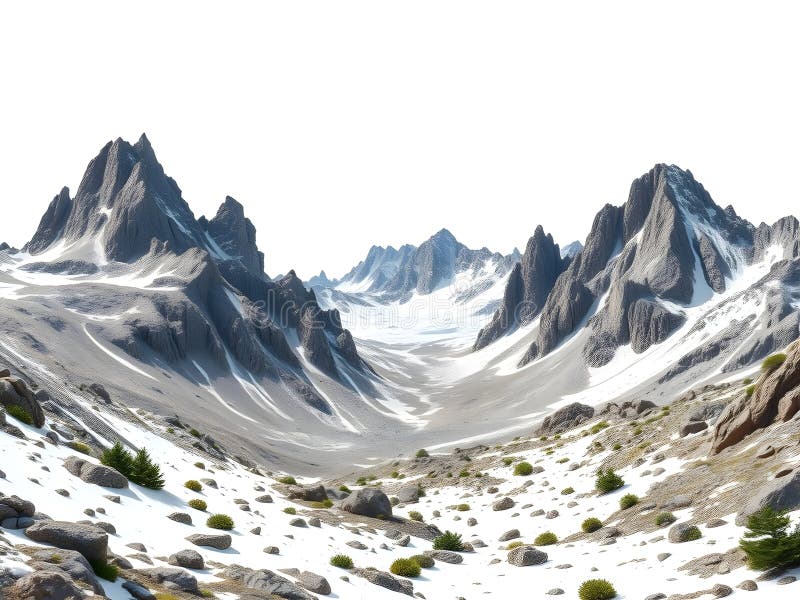 Dramatic Alpine Mountain Landscape with Rugged Peaks and Glaciers on ...