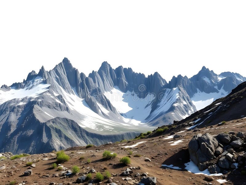 Dramatic Alpine Mountain Landscape with Rugged Peaks and Glaciers on ...
