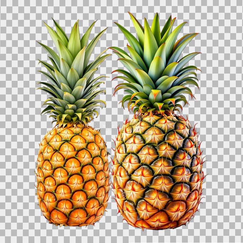 Vibrant Pineapples on Transparent Background Juicy Pineapples for ...