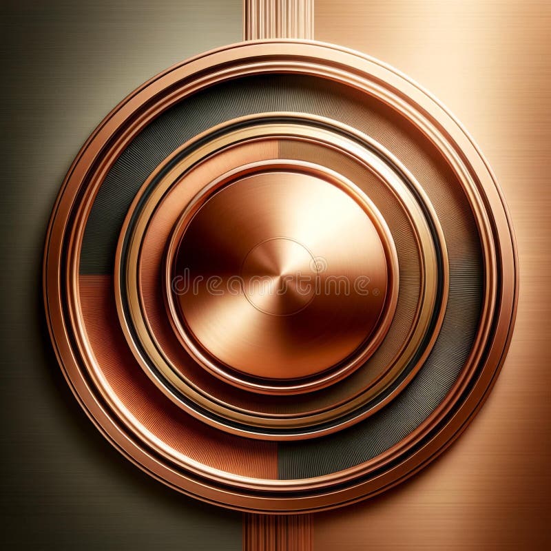 Abstract Copper Circular Geometric Design Stock Illustration ...