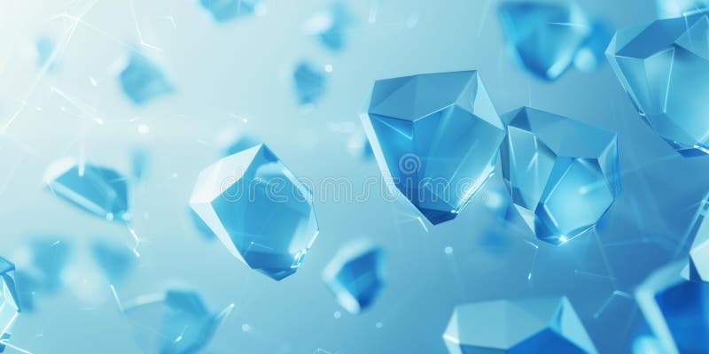 Abstract Blue Crystals Background, High-Tech Concept Stock Illustration ...