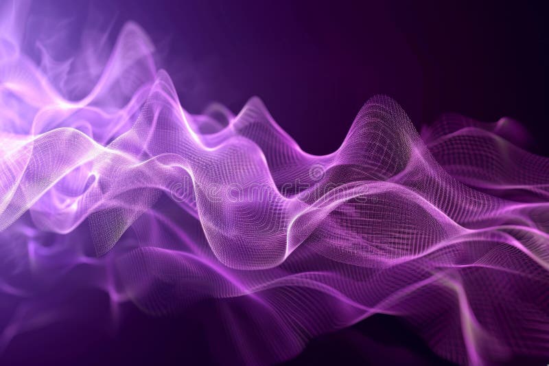 Abstract Purple Wave Background, Technology Concept Stock Illustration ...