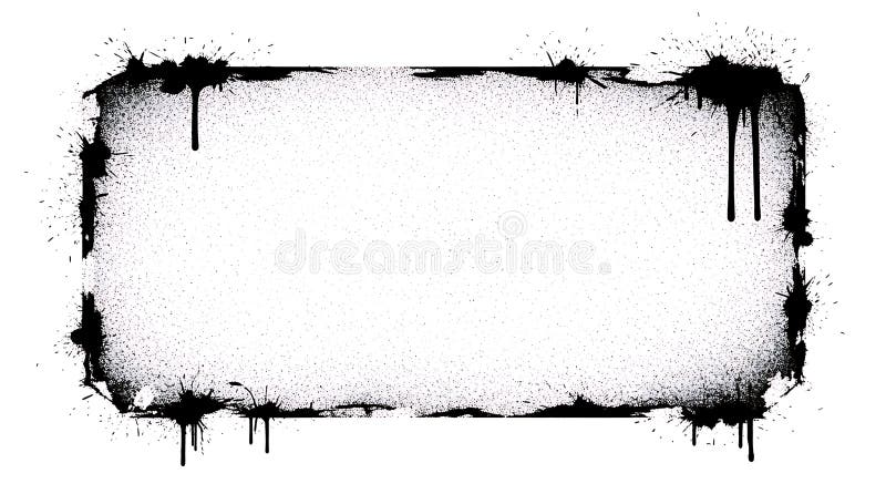 Spray Paint Border Frame with Splatter and Drips Stock Illustration ...