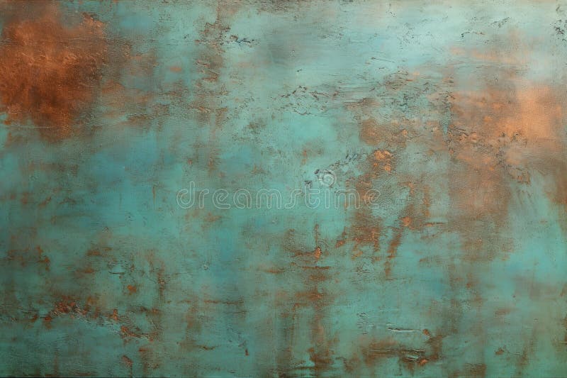 Abstract Copper and Turquoise Textured Background, AI Generated Stock ...