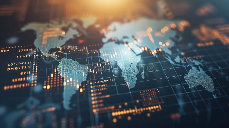 High-resolution Image of Financial Graphs and Charts Stock Illustration ...