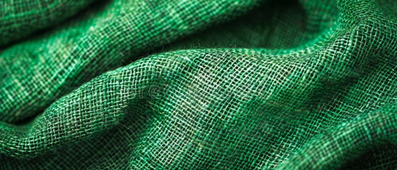 High-resolution Image of Folded Green Burlap, Emphasizing the Texture ...