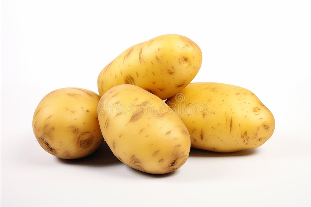 High Resolution Image of Fresh Uncooked Potato on White Backdrop for ...