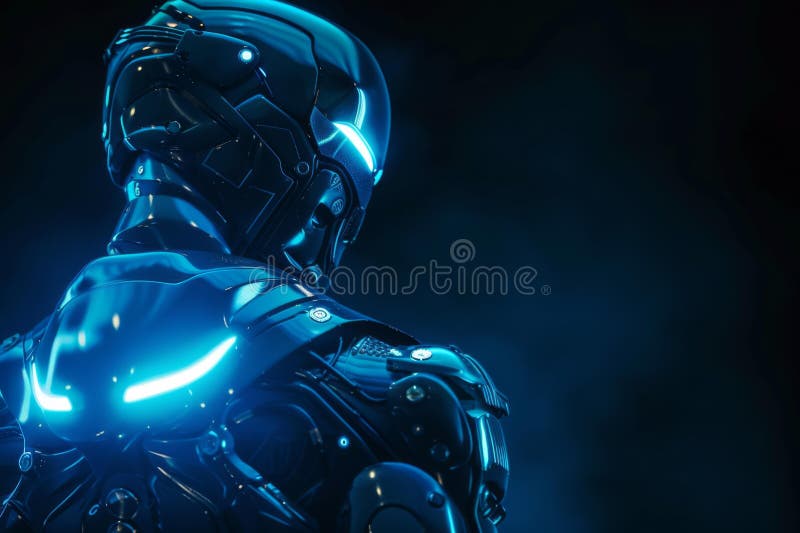 Futuristic Cybernetic Robot, Technology Concept Stock Illustration ...