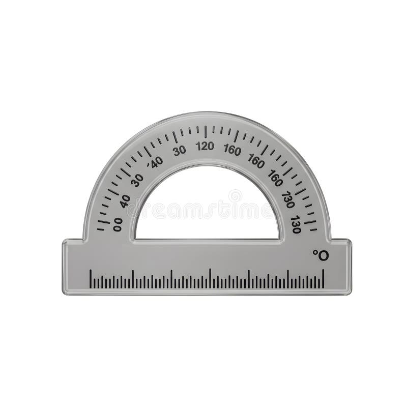 High-Resolution Image of a Grey Semi-Circular Protractor for Precise ...