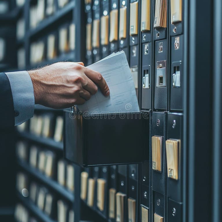 High-resolution Image of a Hand Retrieving a Document from a ...