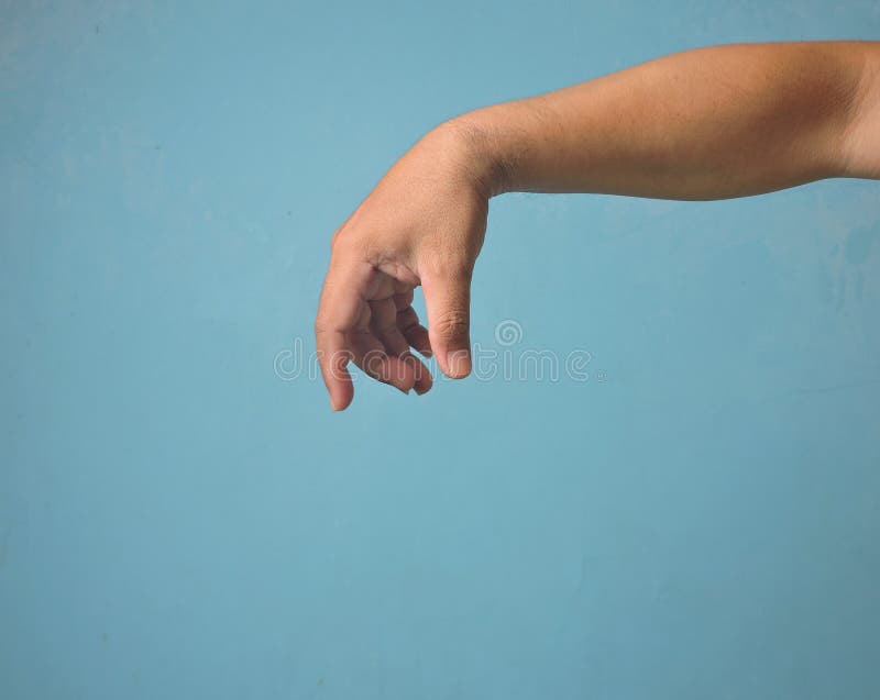 Relaxed Hand Gesture on Blue Background Stock Image - Image of language ...