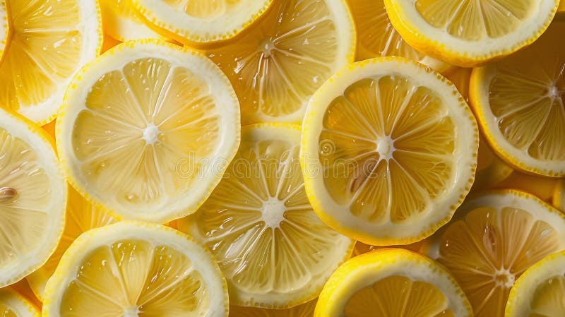 High-Resolution Image of Lemon Slices Arranged in Overlapping Pattern ...