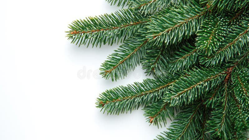 High-Resolution Image of Lush Green Christmas Tree Branches Isolated on ...