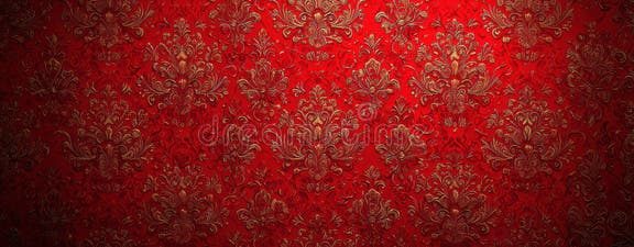Red and Gold Damask Pattern Texture Stock Illustration - Illustration ...