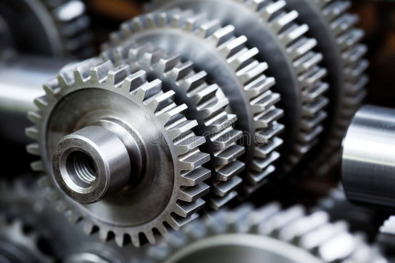 High Resolution Image of Metal Lathe Gears Stock Photo - Image of ...