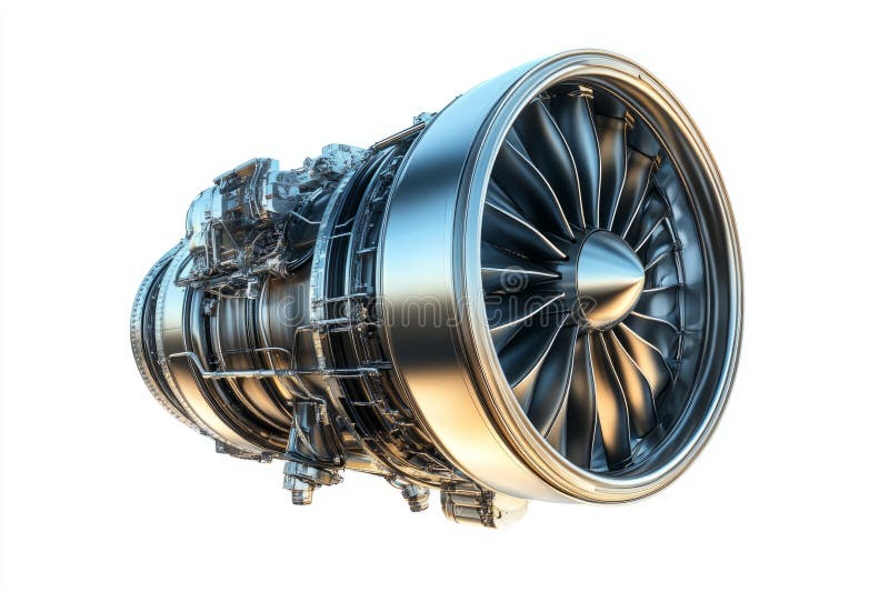 High-resolution Image of a Modern Aircraft Jet Engine Showing Intricate ...