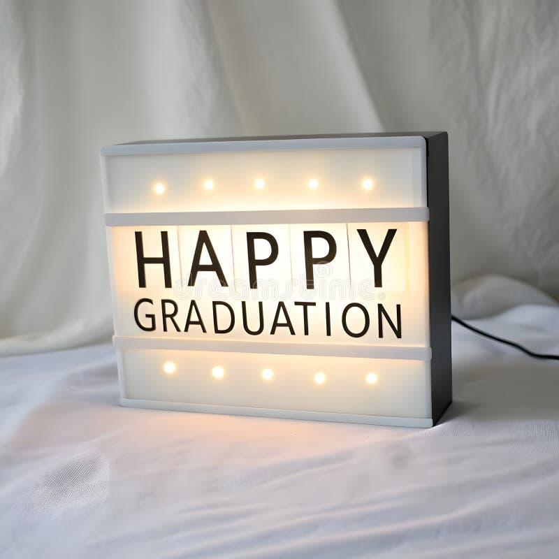 Happy Graduation Lightbox Sign Isolated on White Background Stock ...