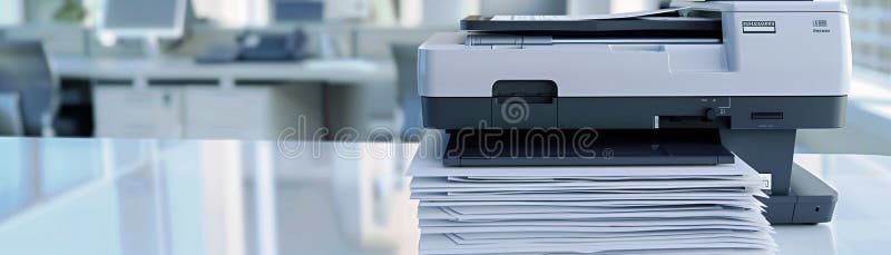 A High-resolution Image of a Multi-function Printer with a Stack of ...