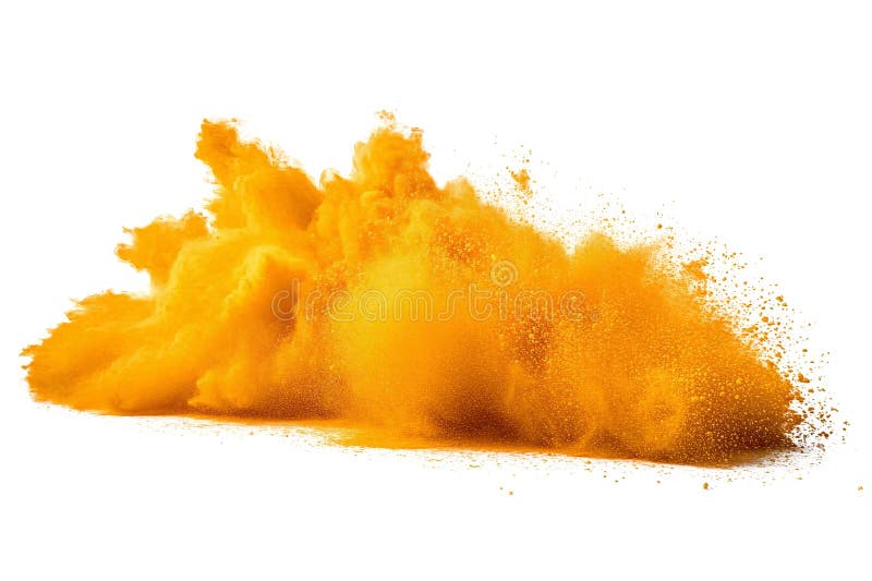 Orange Powder Explosion Isolated on White Stock Photo - Illustration of ...