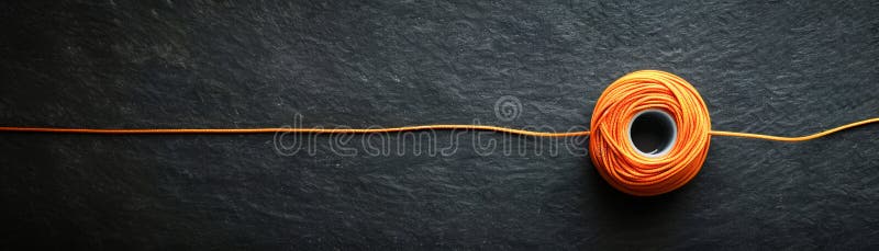 High Resolution Image of Orange Thread Spool on Dark Textured ...