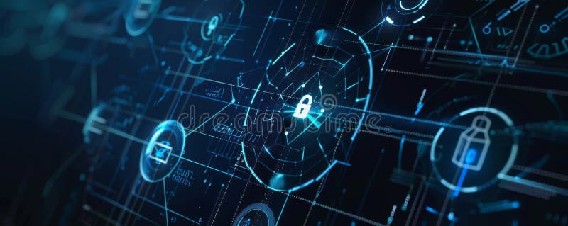 Advanced Internet of Things (IoT) Security System Visualization in Blue ...